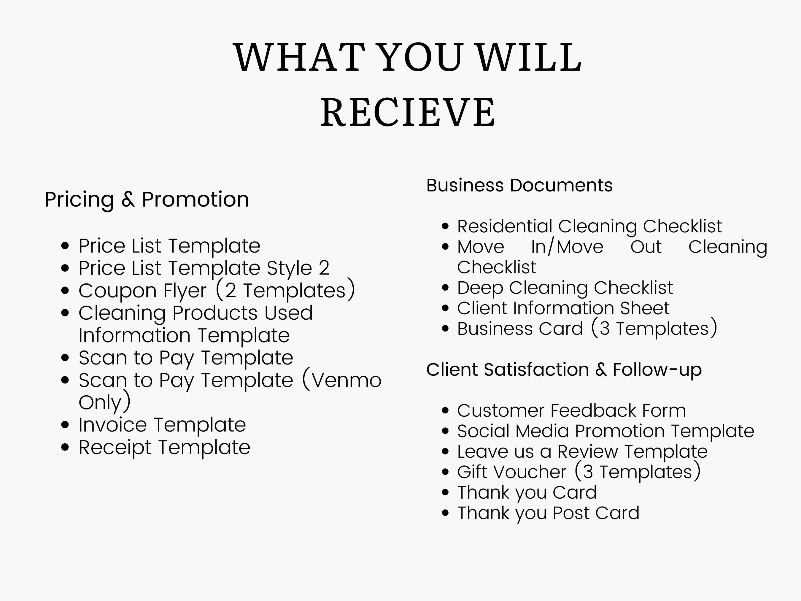 Cleaning Business Forms Bundle, Cleaning Business Starter Kit, Cleaning ...