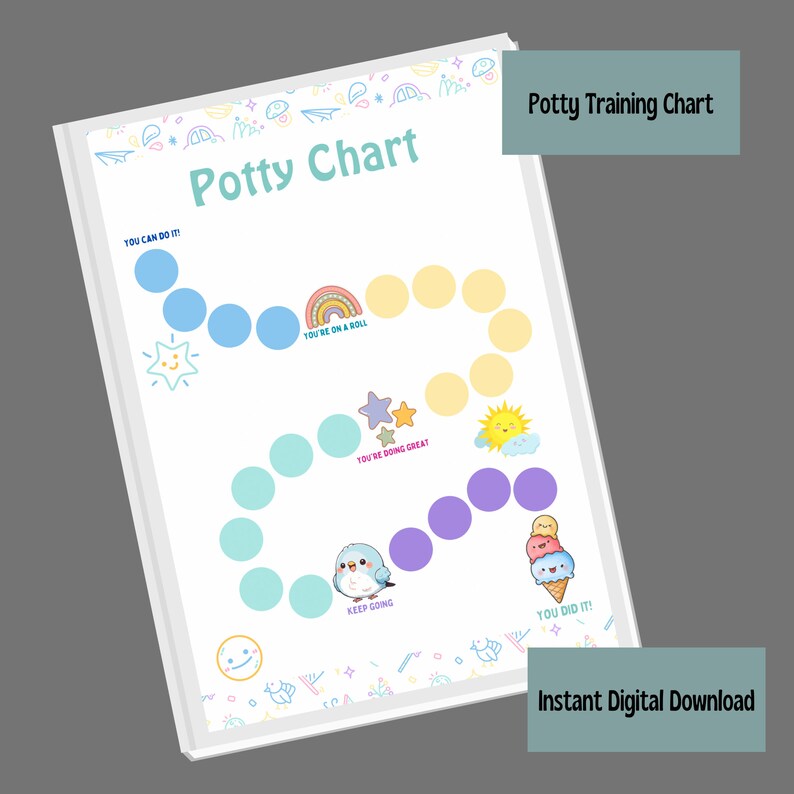 Potty Chart Digital | 2 Potty Training Charts - Etsy