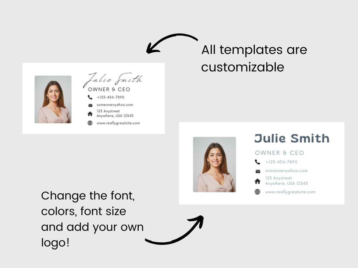 Editable Email Signature Template, Gmail Signature, Outlook Signature ...