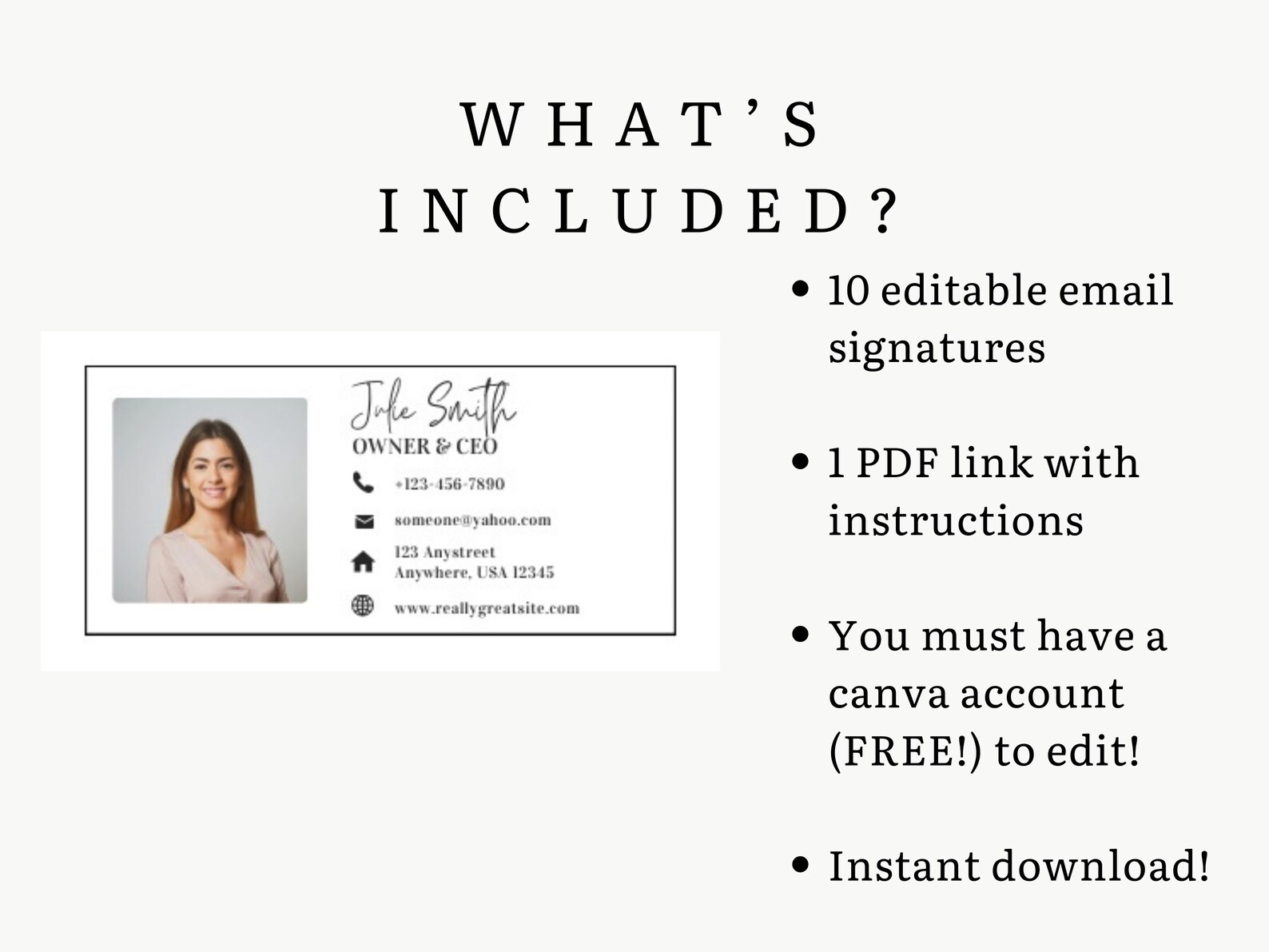 Email Signature Template Bundle, 10 Email Signature Templates, Digital ...