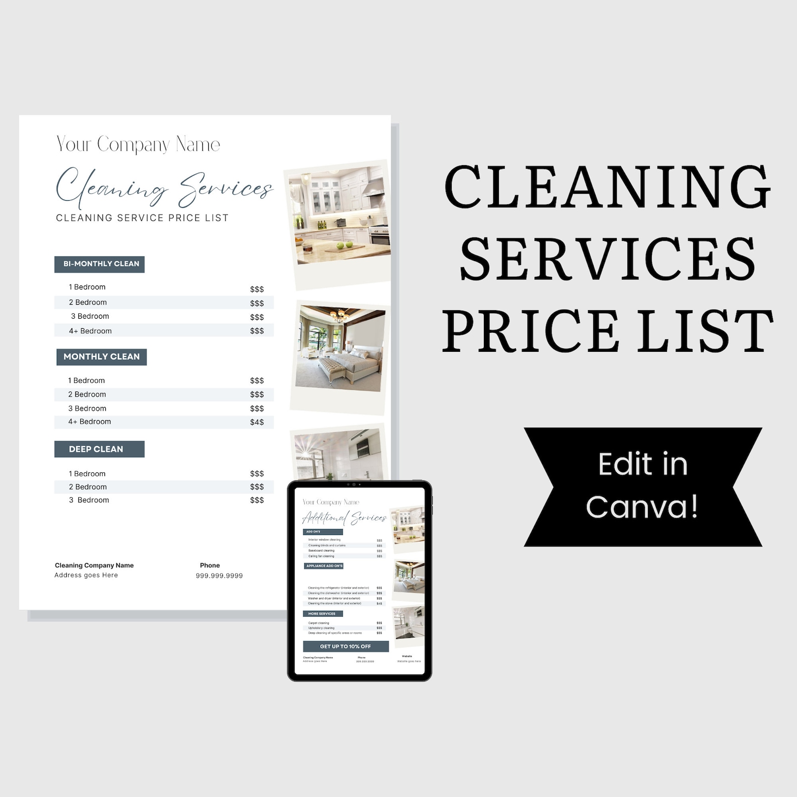 Cleaning Services Price List, House Cleaning Price List, Professional ...