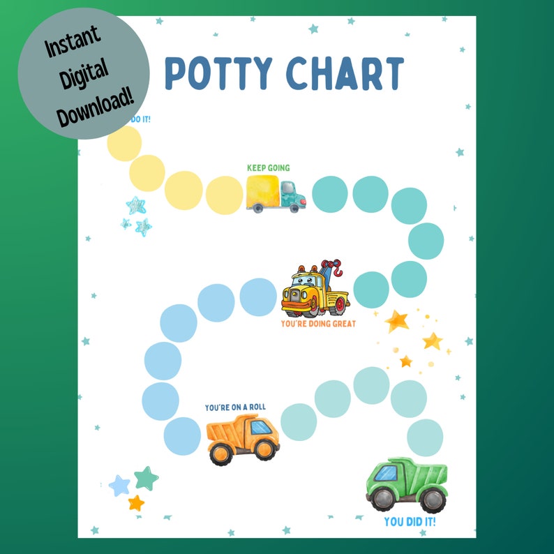 Potty Chart Digital | 2 Potty Training Charts - Etsy