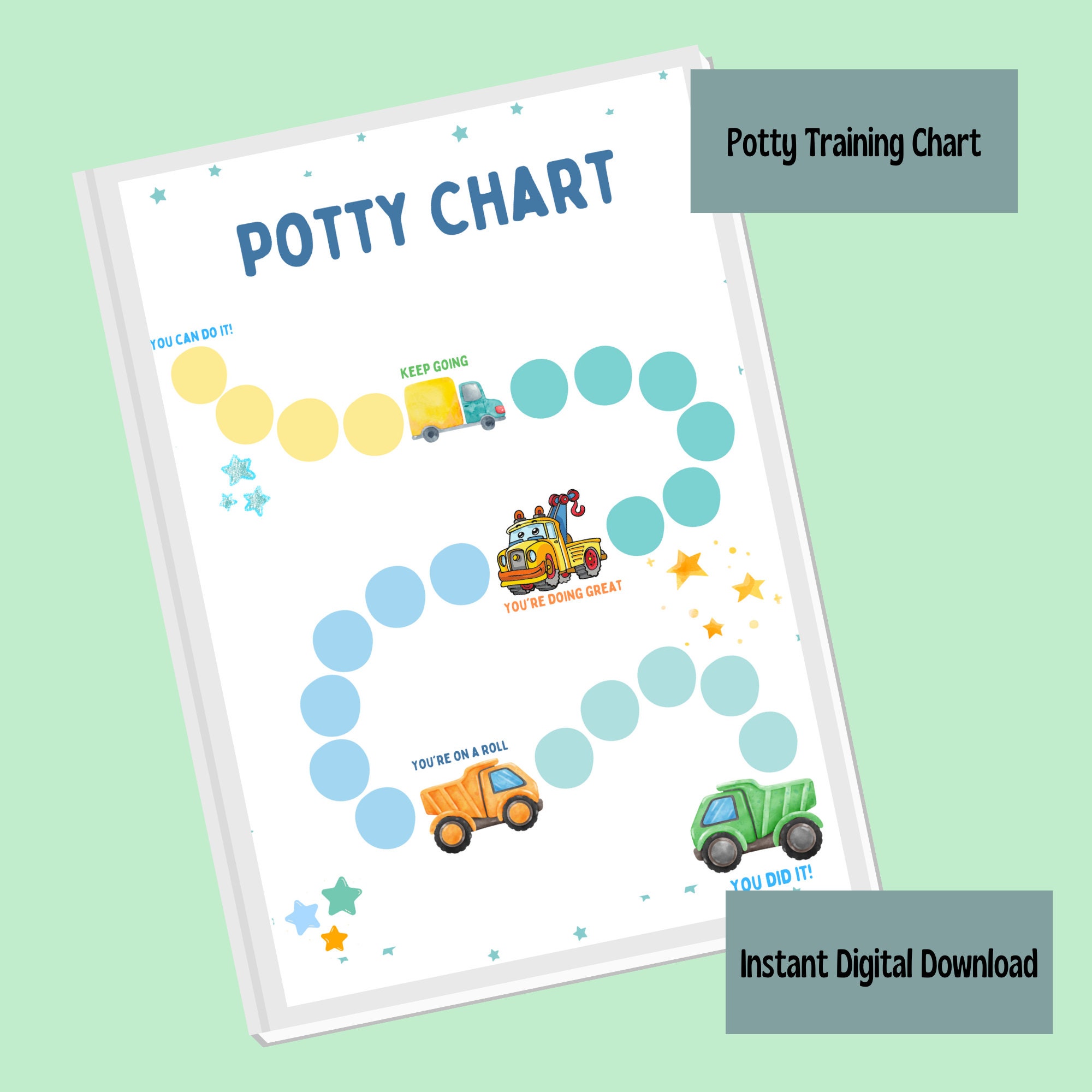 Potty Chart Digital | 2 Potty Training Charts - Etsy