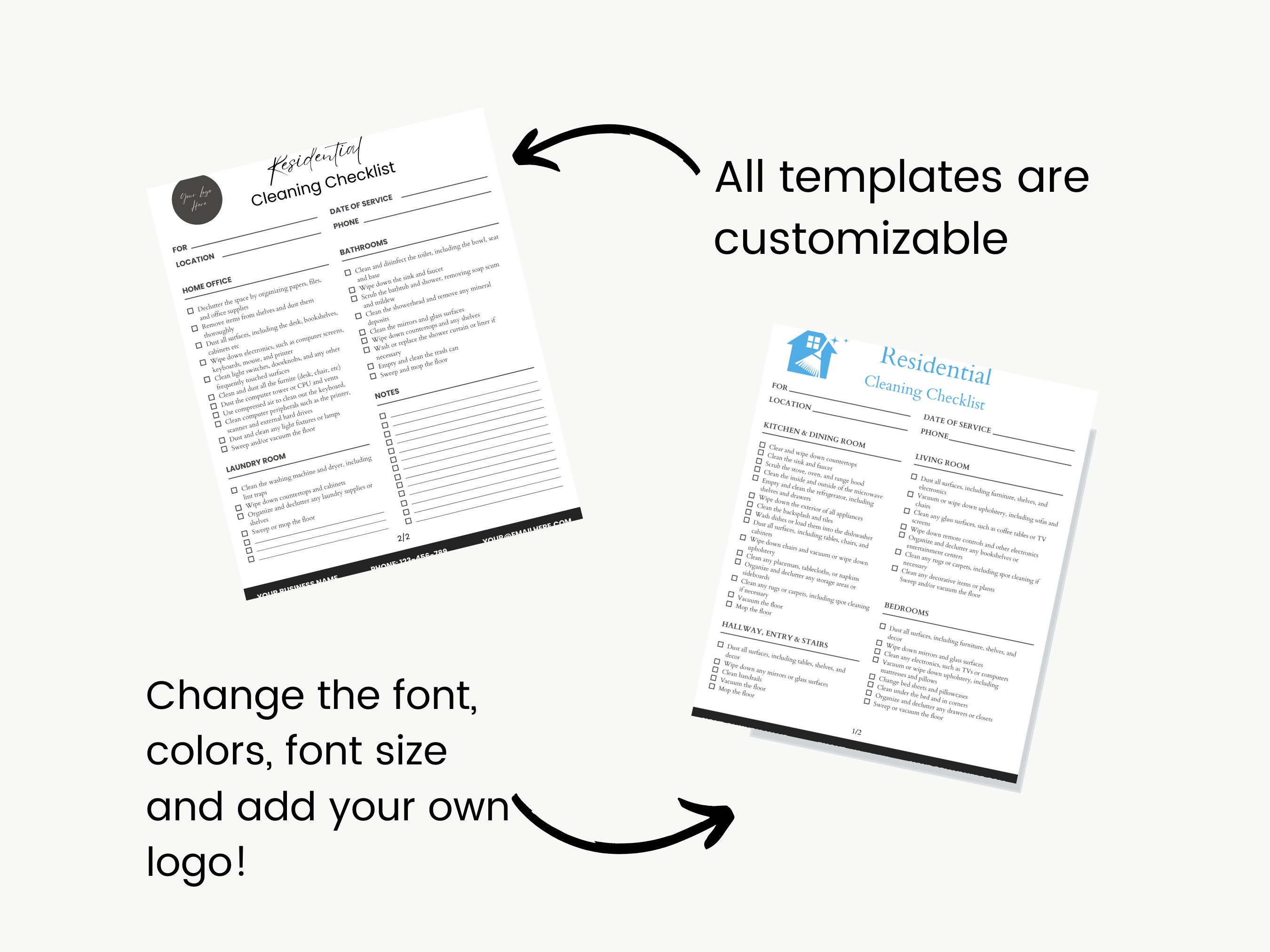 Cleaning Services Templates, Professional Cleaners Bundle, Digital ...