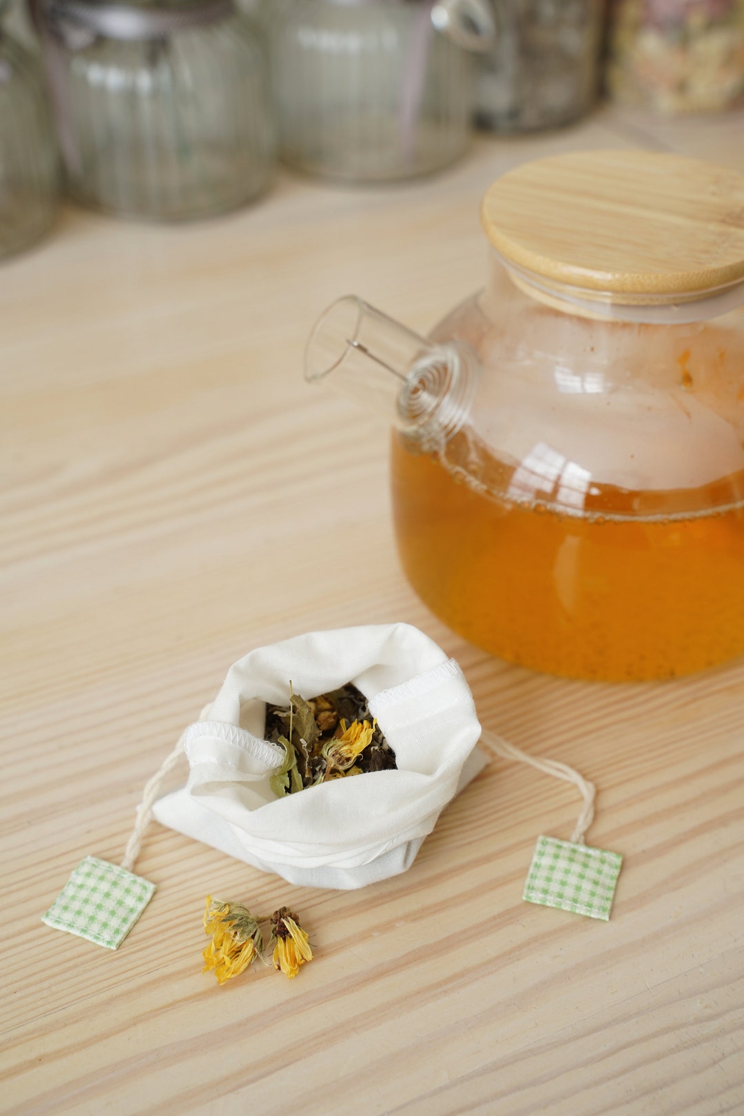 Reusable Tea Bags, Cotton Tea Bags, Infusion Tea Bag, Drawstring ...