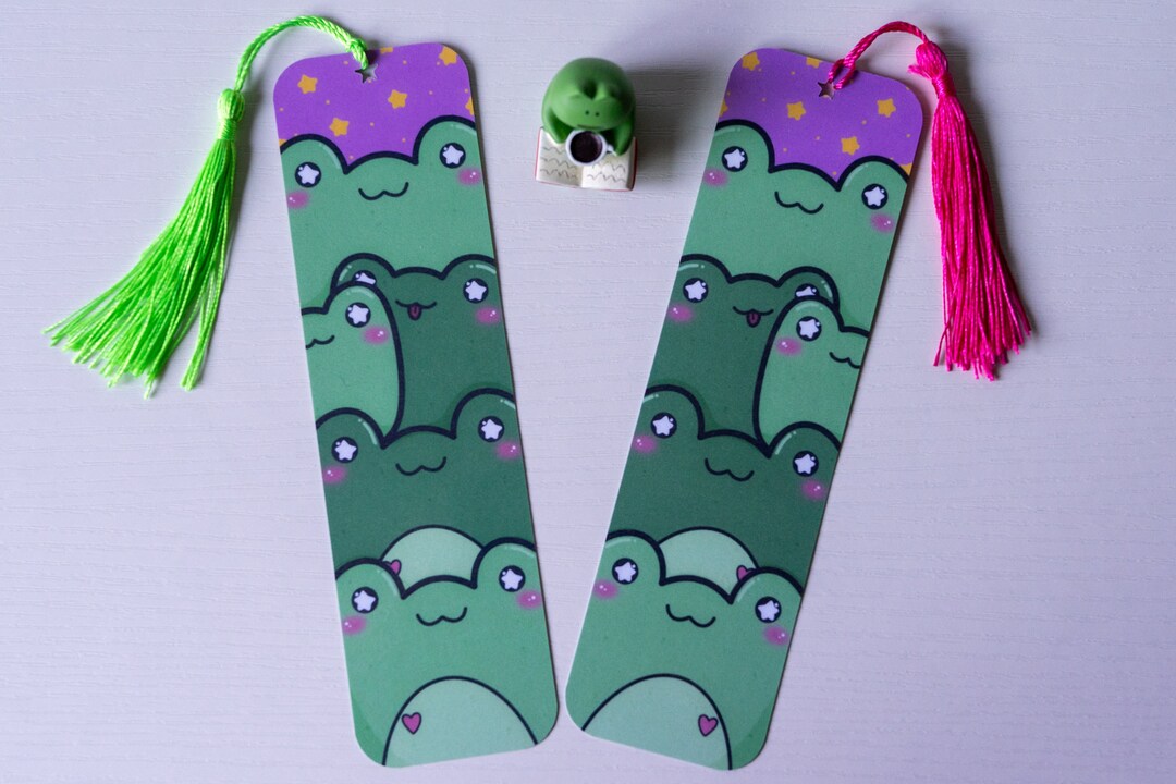 Cute Frogs Laminated Bookmark Book Gift Bookmark Book Club Bookmark - Etsy