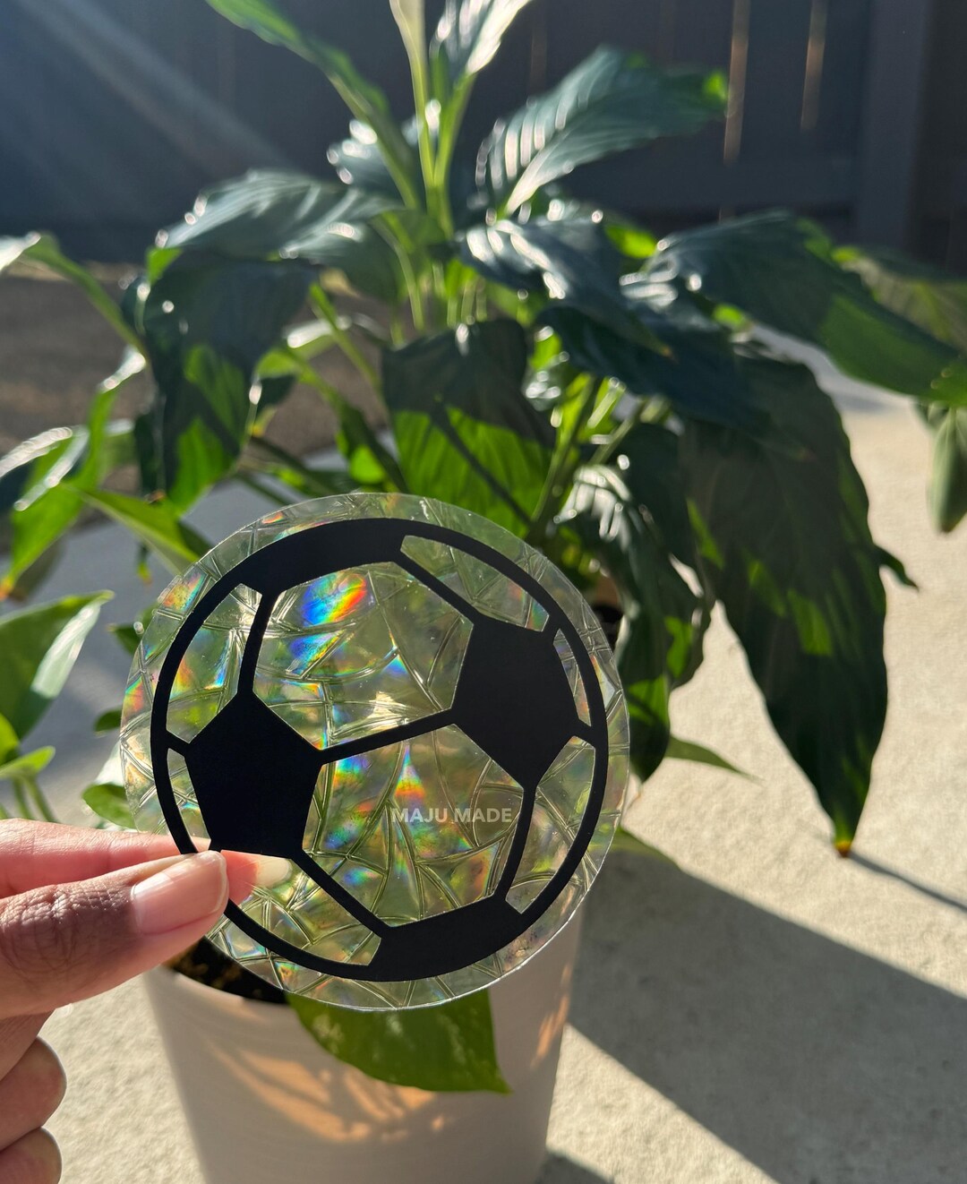 Soccer Ball Suncatcher Window Cling | Prism Rainbow Window Film ...