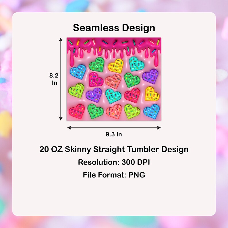 Sublimation File With Inflated Sprinkle Design, Inflated Tumbler With ...