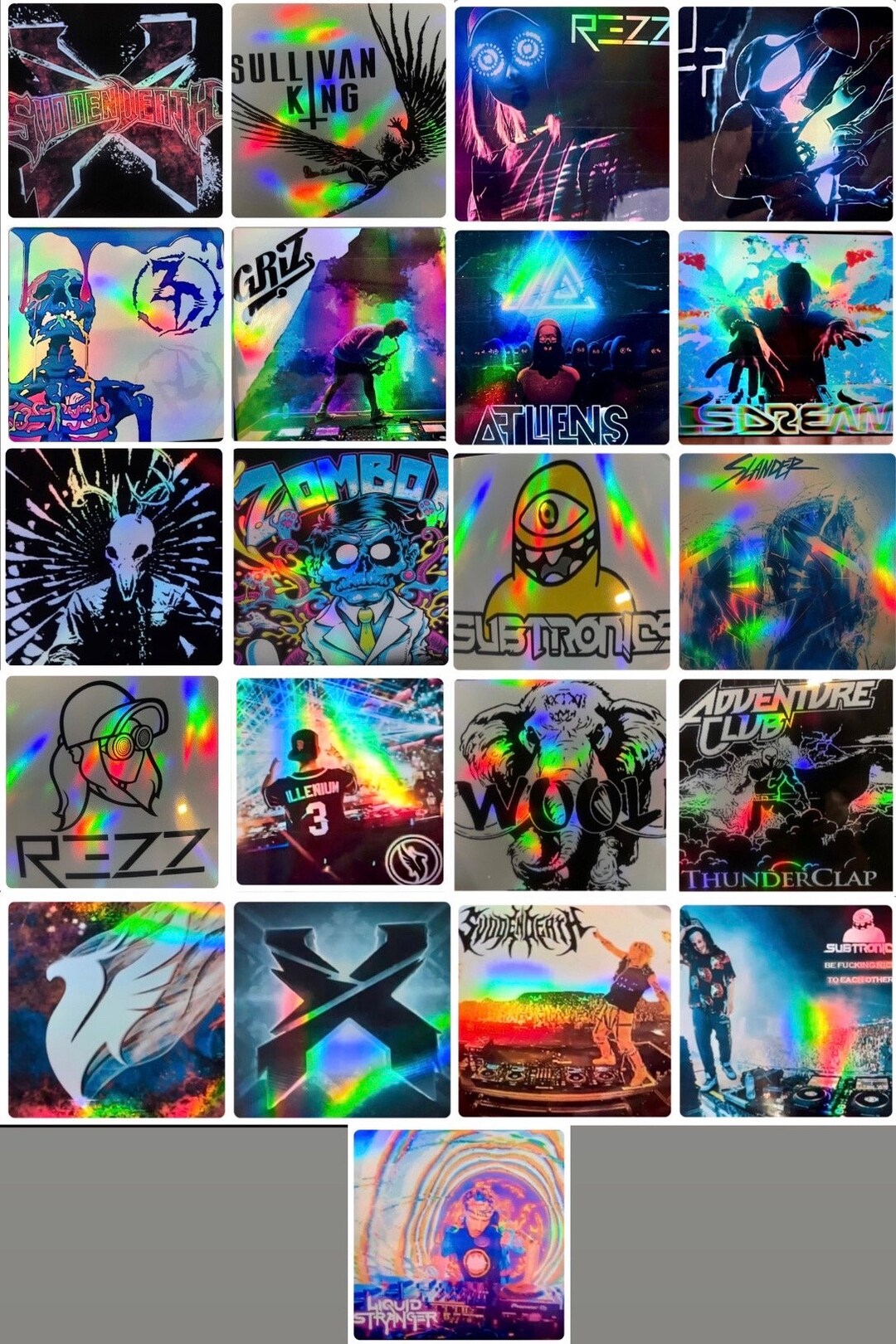Holographic EDM Sticker Packs - Etsy