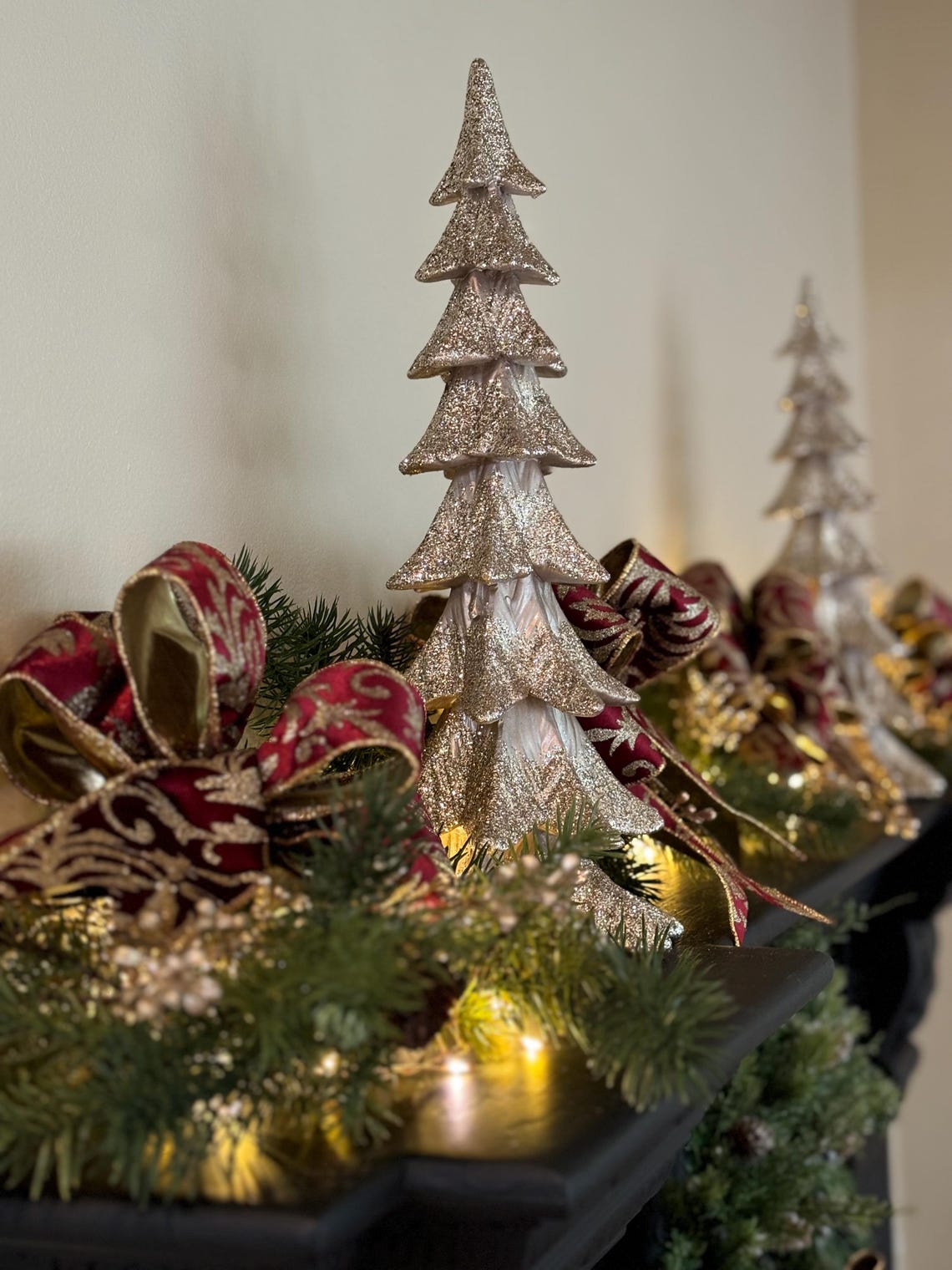 Set of 8 Bows. Burgundy and Gold Velvet Elegant Bows. These Gorgeous ...