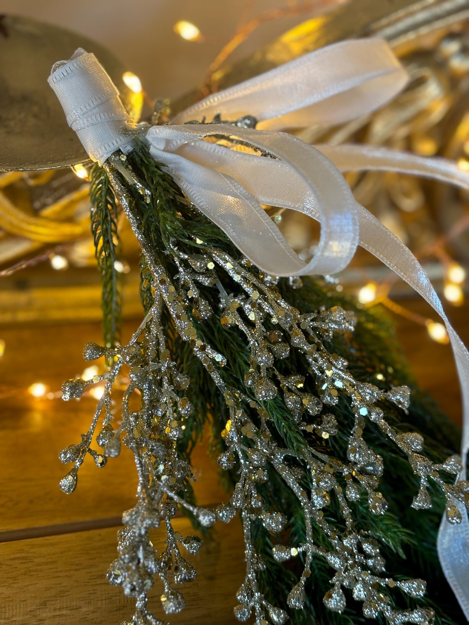 Norfolk Pine Swags. Set of 2. These Real Touch Swags Have a Droopy Bow ...