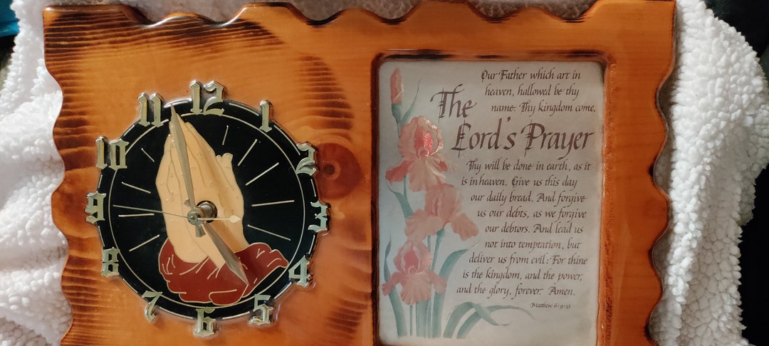 Vintage Lords Prayer Wooden Clock Praying Hands - Etsy Australia