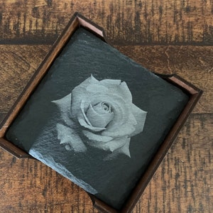 Slate Flower Coasters, Coaster Set, Mother's Day Gift, Birthday Gift ...