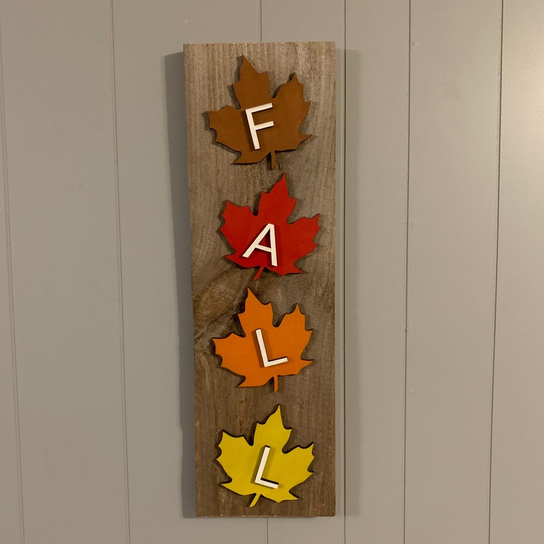 Fall Decor, Fall Wooden Sign, Weathered Wood, Autumn Leaves, Rustic ...