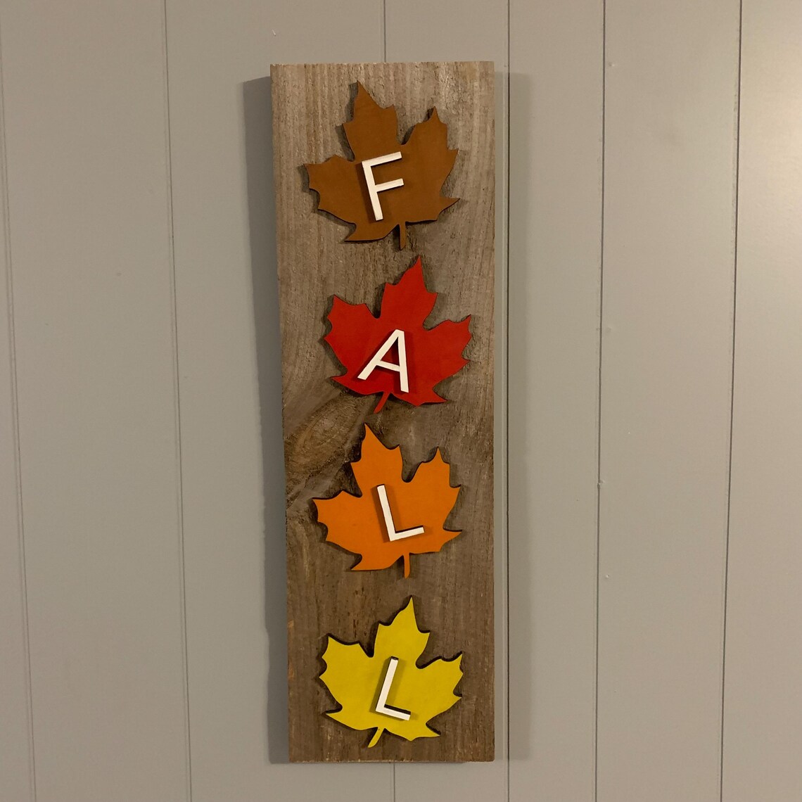 Fall Decor, Fall Wooden Sign, Weathered Wood, Autumn Leaves, Rustic ...