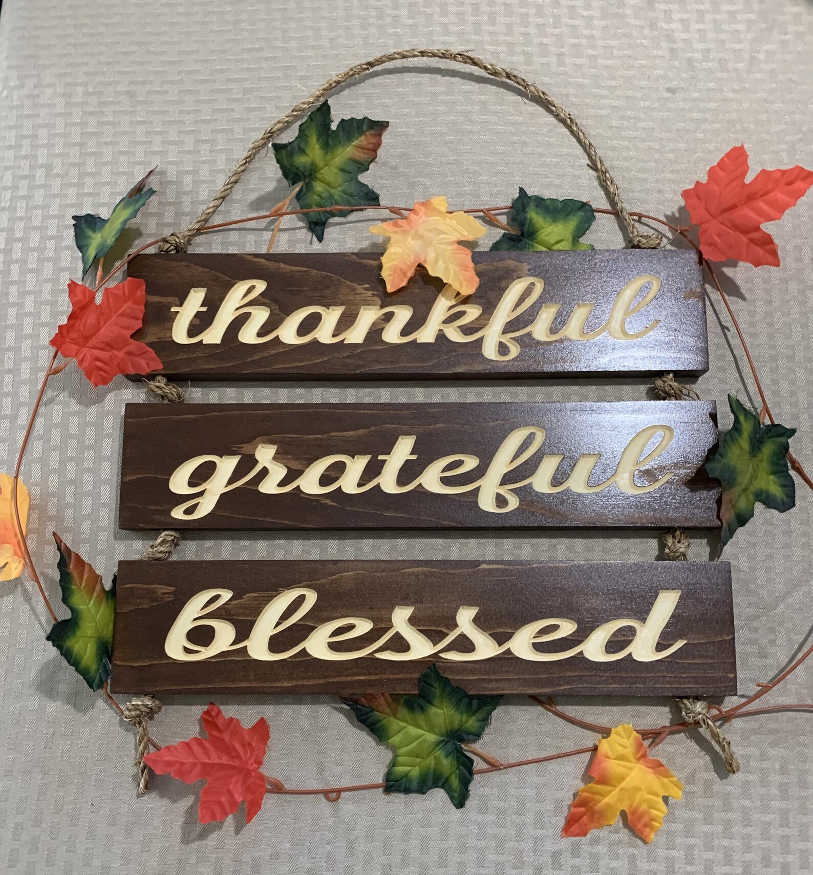 Thankful, Grateful, Blessed, Rustic Sign, Wall Hanging, Wooden Signs ...