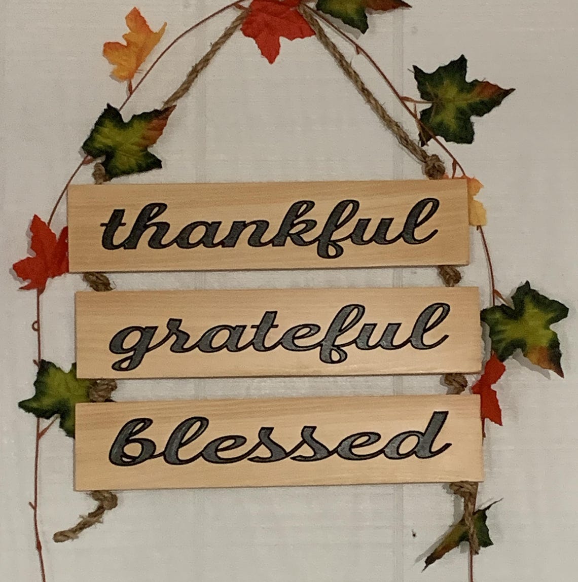 Thankful, Grateful, Blessed, Rustic Sign, Wall Hanging, Wooden Signs ...