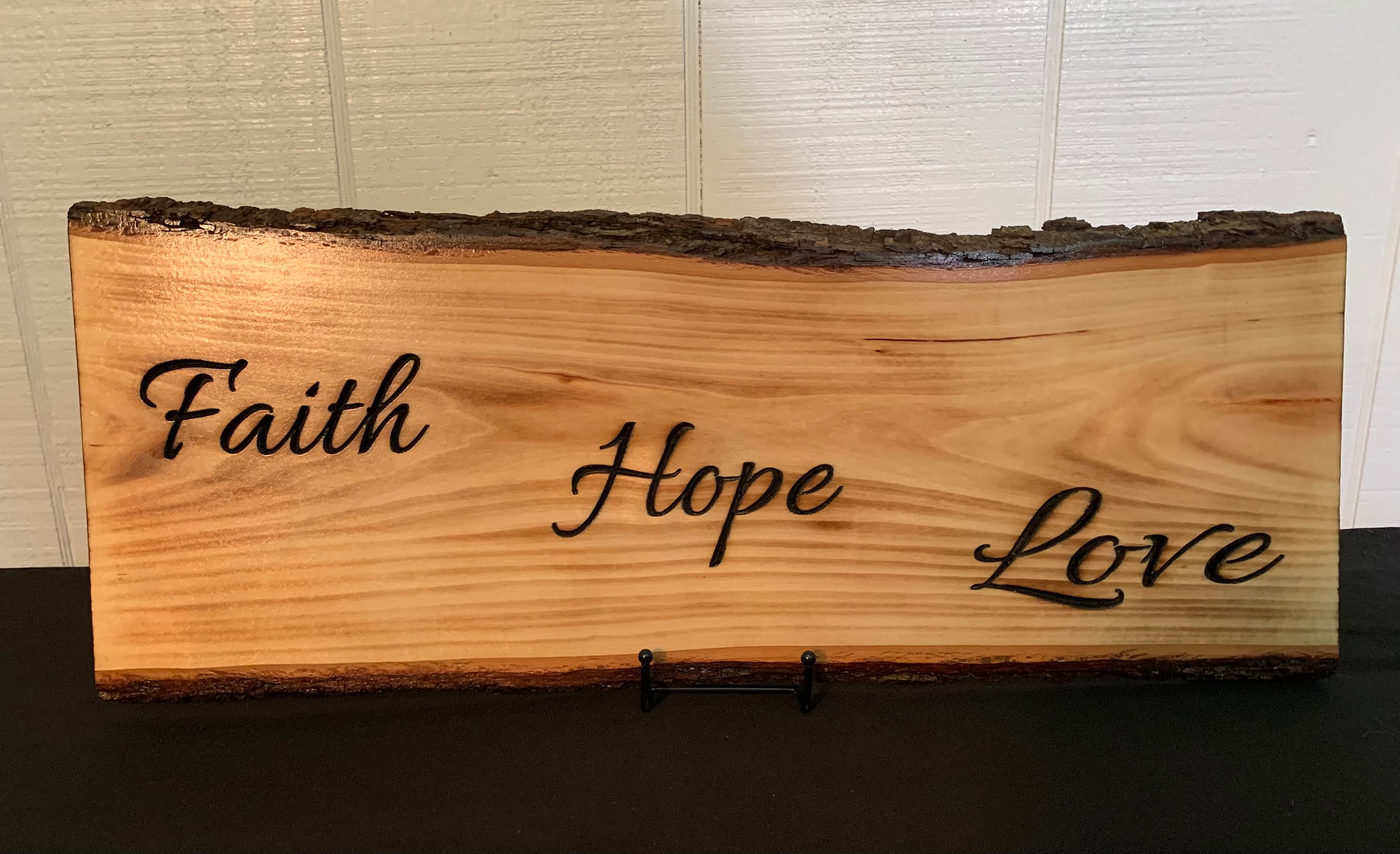 Faith Hope Love, Live Edge, Wooden Sign, Religious, Wall Decor ...