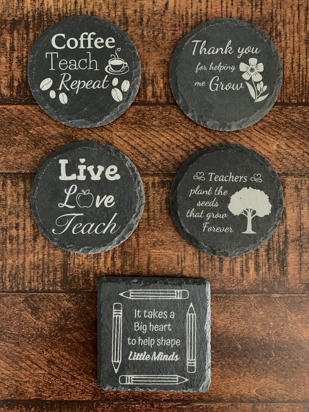 Personalized Teacher Appreciation Coasters, Slate Coasters - Etsy