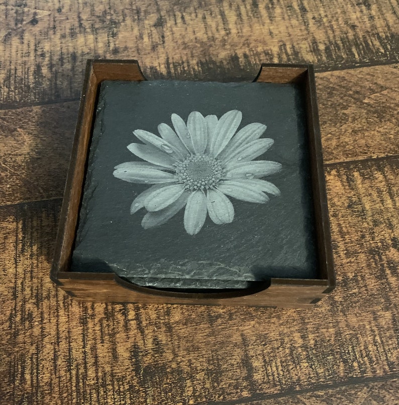 Slate Flower Coasters, Coaster Set, Mother's Day Gift, Birthday Gift ...