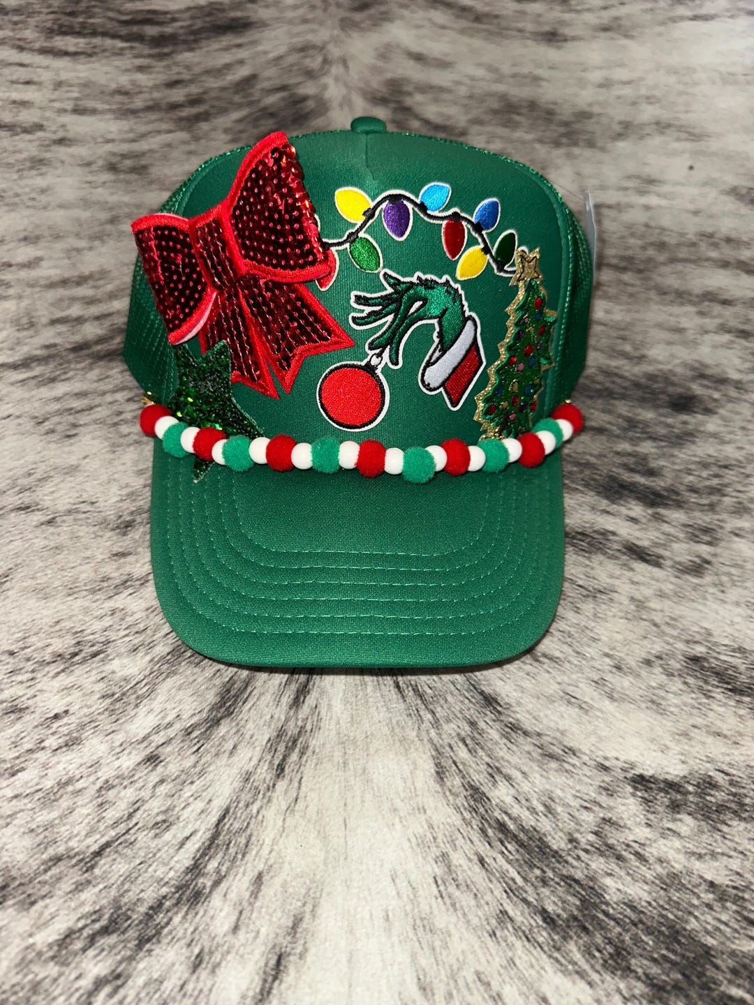 Grinch Trucker Hat removable Chain - Etsy