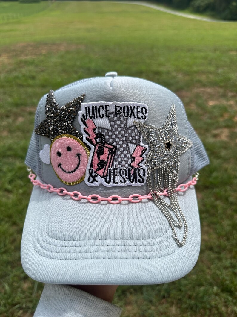 Juice Boxes & Jesus Trucker Hat removable Chain - Etsy