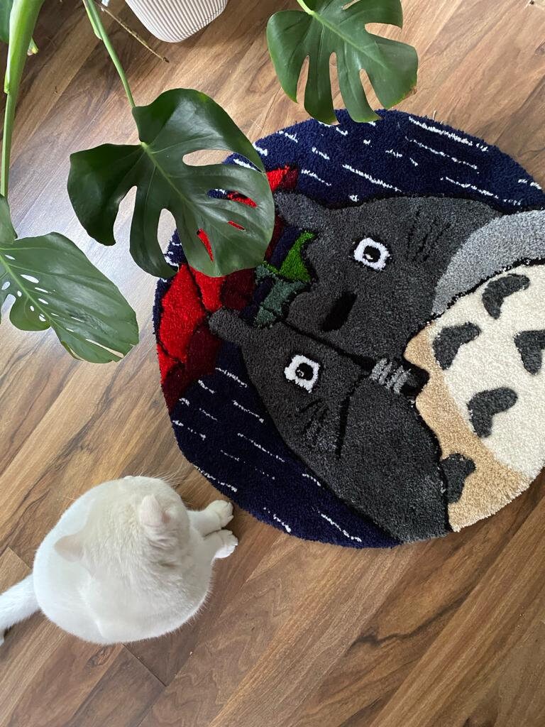 Totoro Handmade Tufted Rug Custom Rug, Handmade Rug, Fluffy & Soft ...