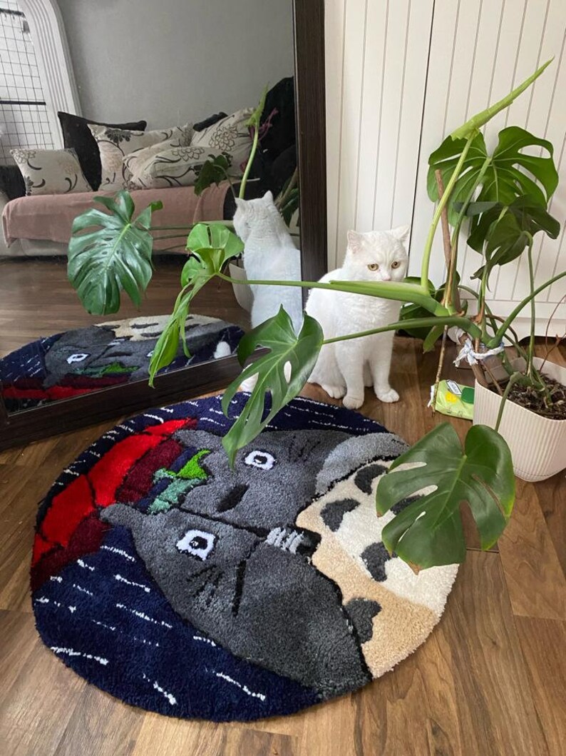 Totoro Handmade Tufted Rug Custom Rug, Handmade Rug, Fluffy & Soft ...