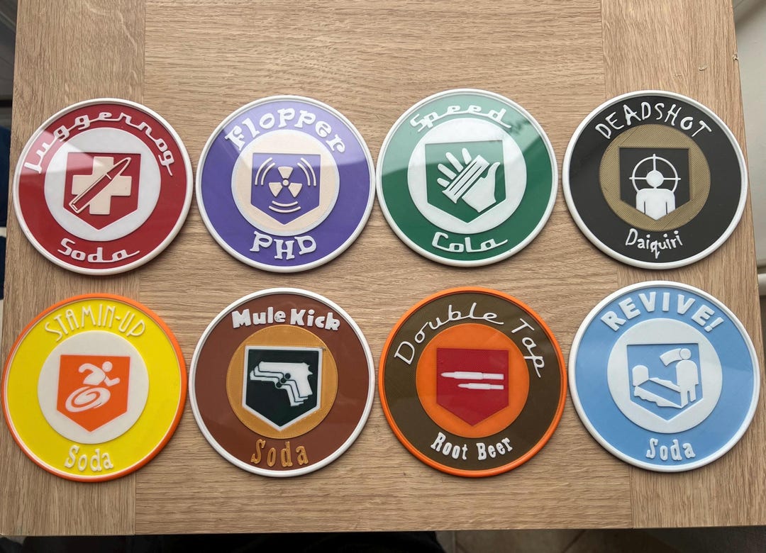 Zombies Perks 3D Printed Coasters - Etsy