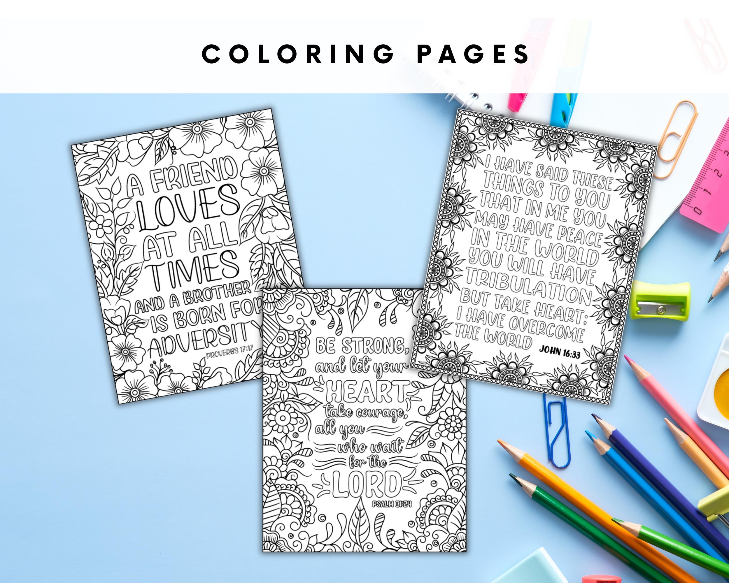 Bible Verse Coloring Pages Printable Scripture Coloring Book ...