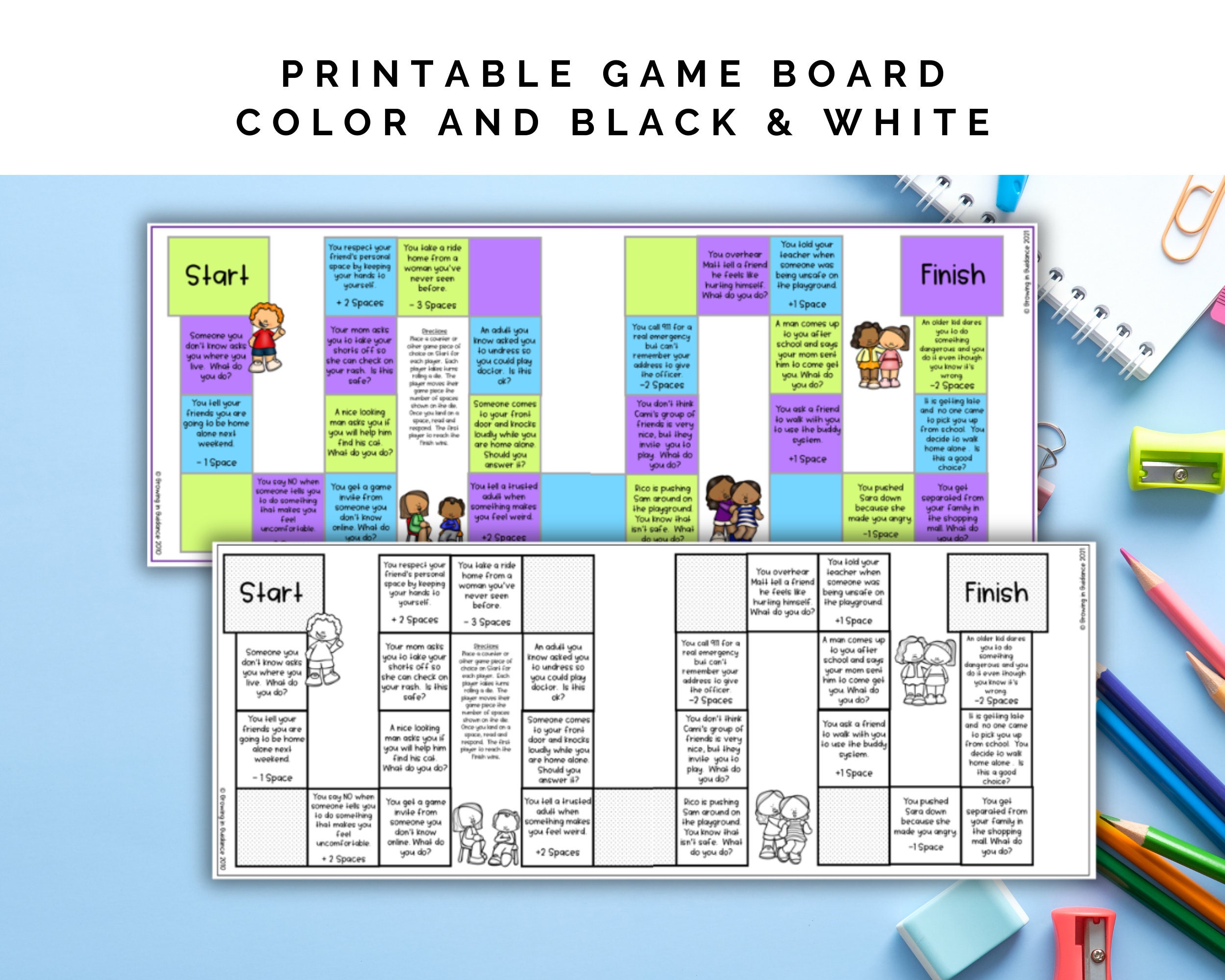 Personal Safety Board Game 3rd-5th Grade | Low Prep School Counseling ...