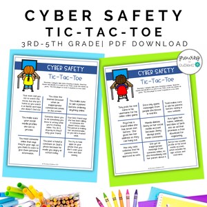 Cyber Safety Tic-tac-toe Game 3rd-5th Grade Personal Safety Activity ...