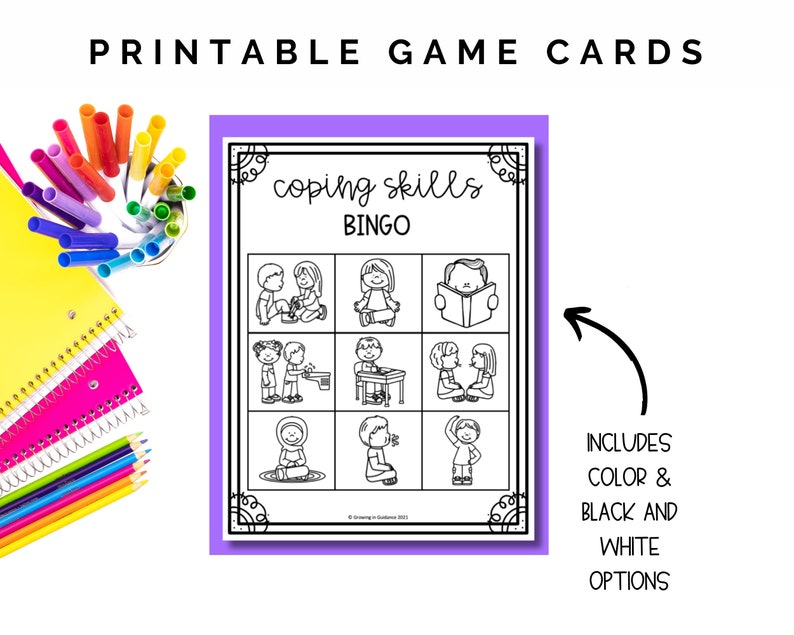 Coping Skills BINGO Prek-5th - Etsy