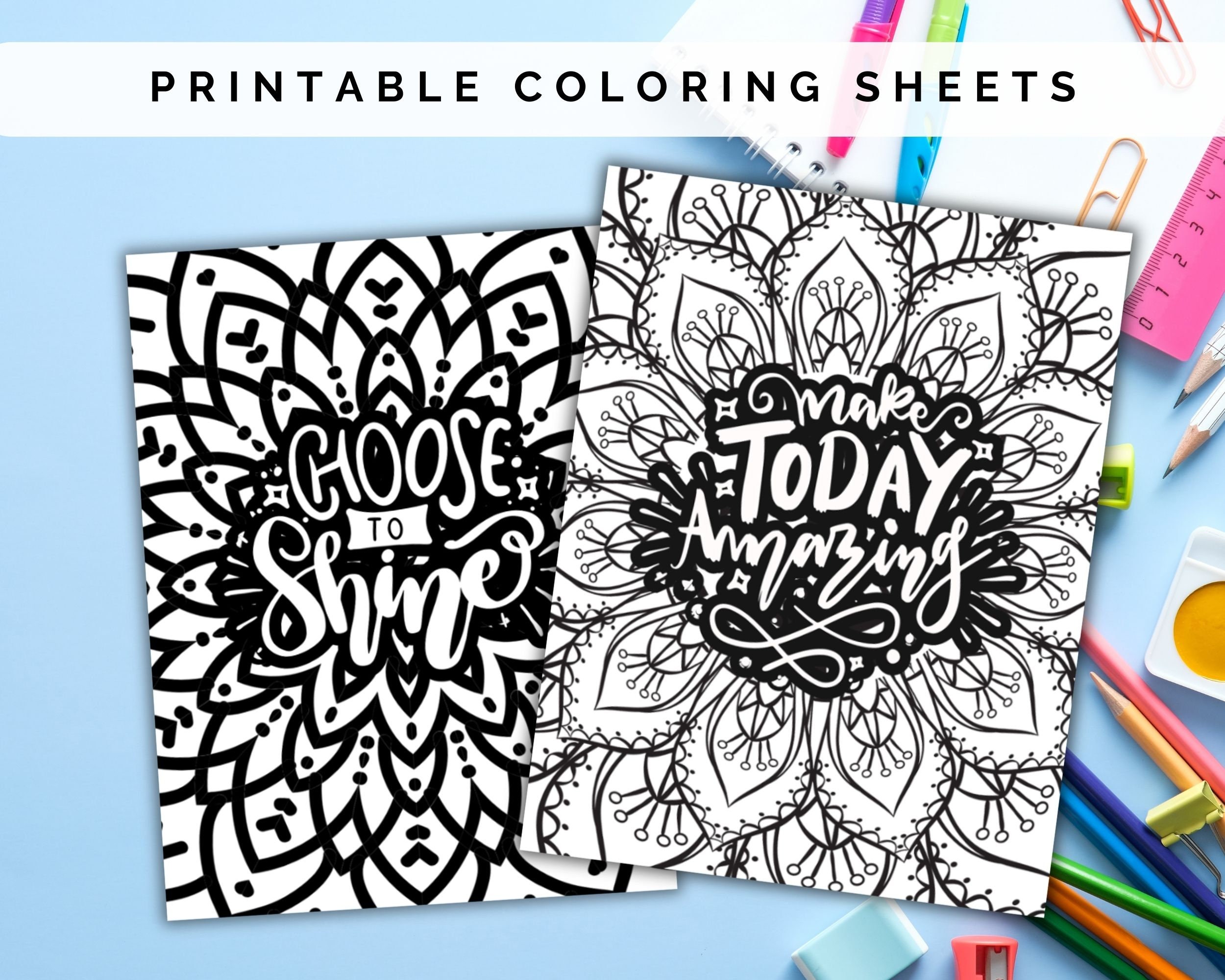 Positive Thinking Coloring Pages | Inspirational Coloring Sheets ...