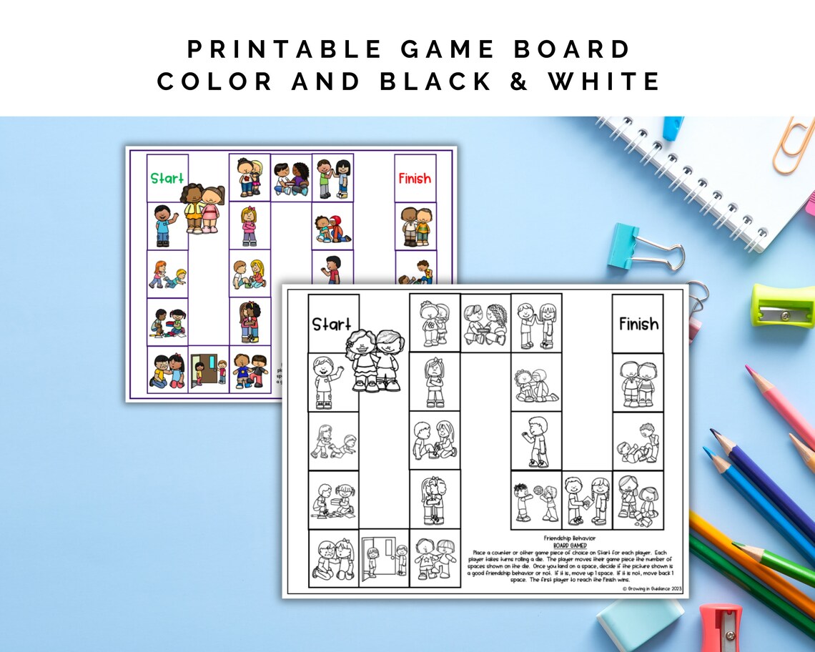 Friendship Behavior Board Game K-2nd Grade No Prep Social Skills ...