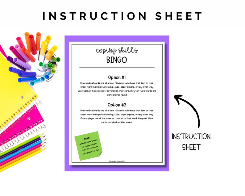 Coping Skills BINGO Prek-5th - Etsy