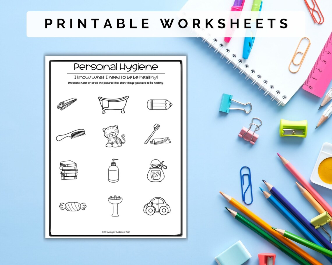 Personal Hygiene Lesson: K-5 Elementary Worksheets (digital Download ...