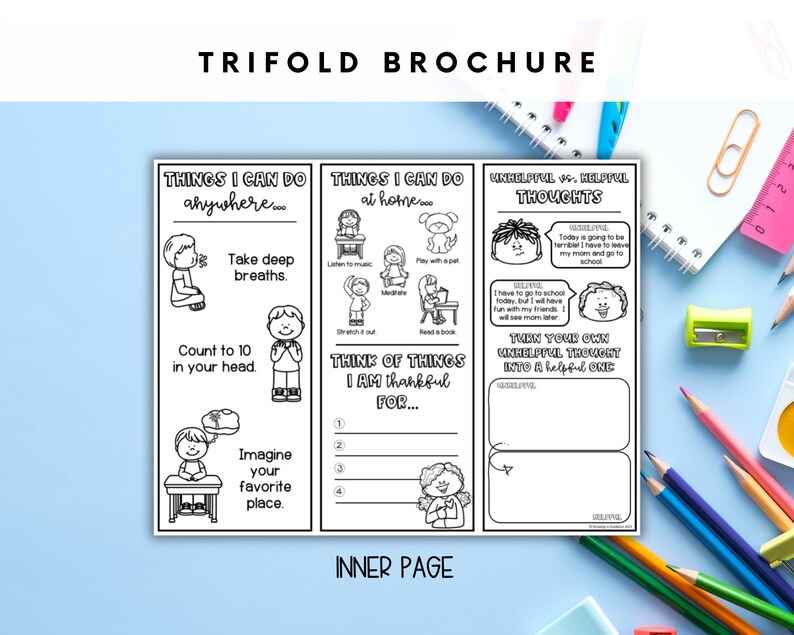 Coping Skills Brochure K-5th Grade Elementary Printable Stress ...