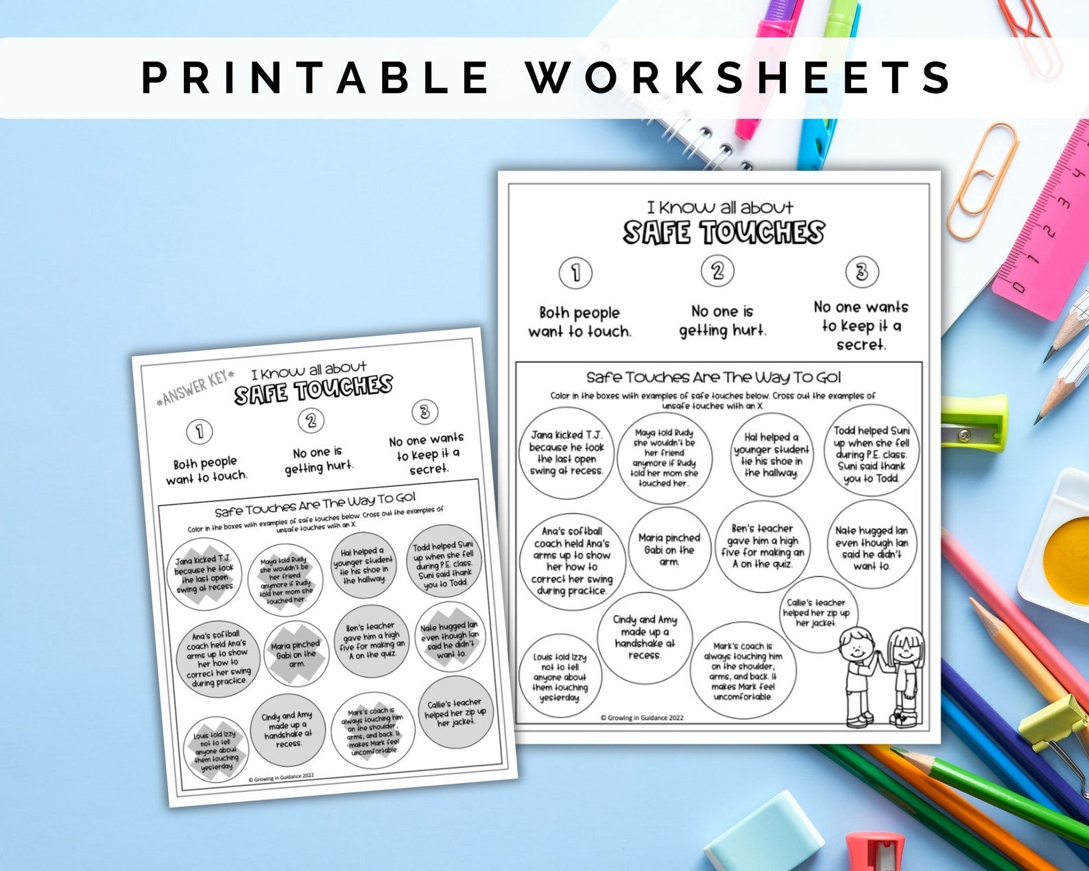 Safe and Unsafe Touches Lesson K-2nd Grade (digital Download) - Etsy