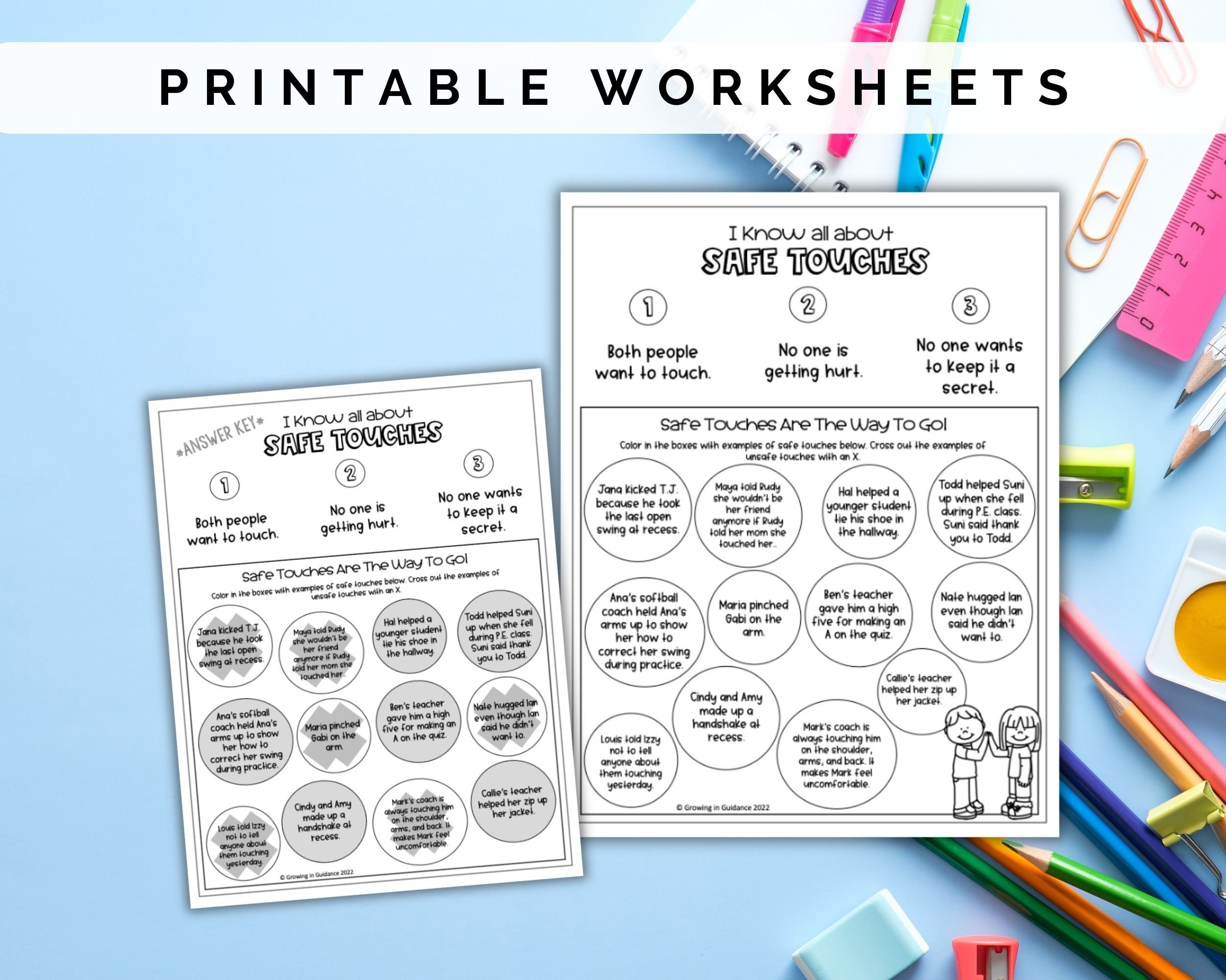 Safe and Unsafe Touches Lesson K-2nd Grade (digital Download) - Etsy