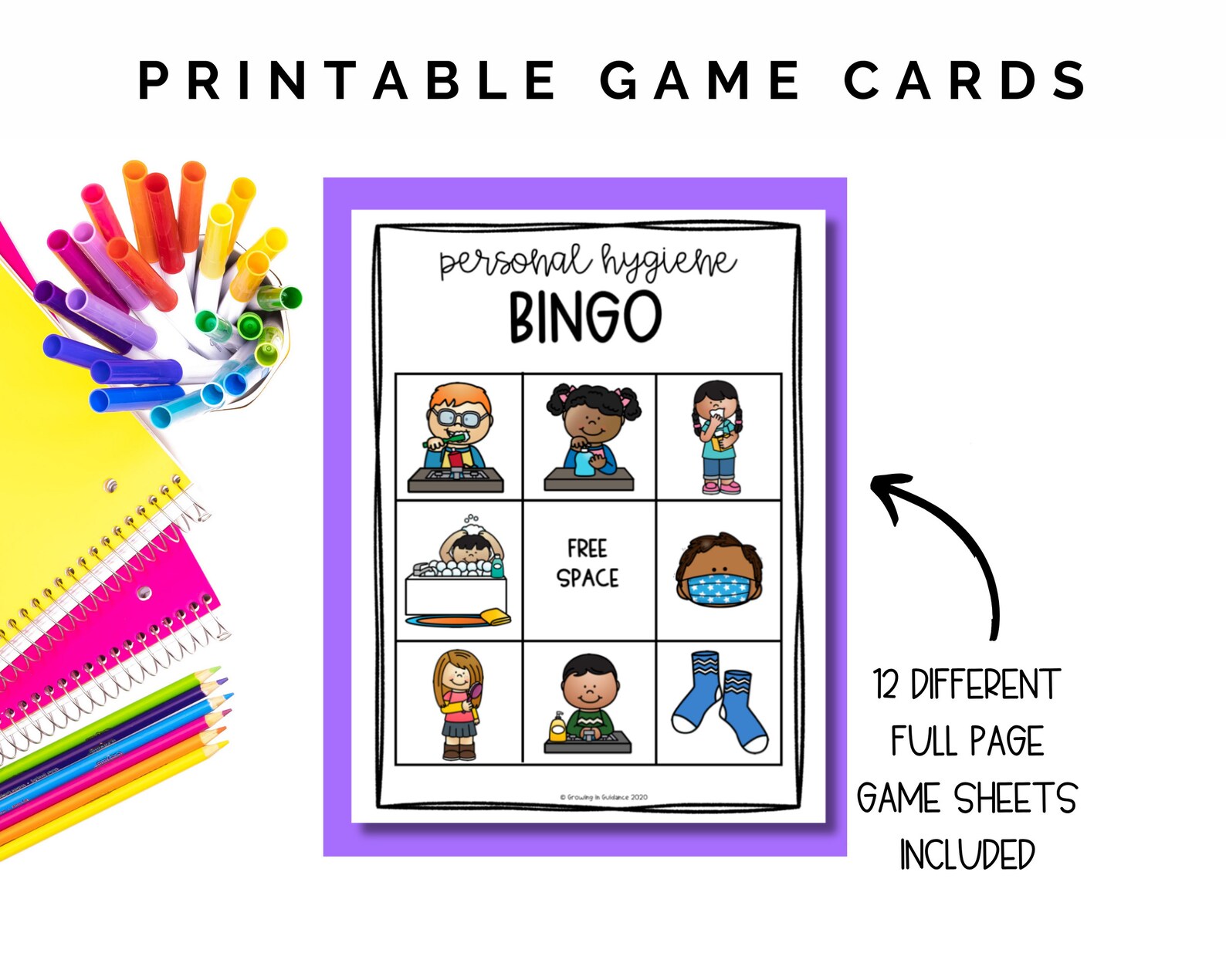 Personal Hygiene BINGO Game Prek-2nd Grade No Prep Life Skills Health ...