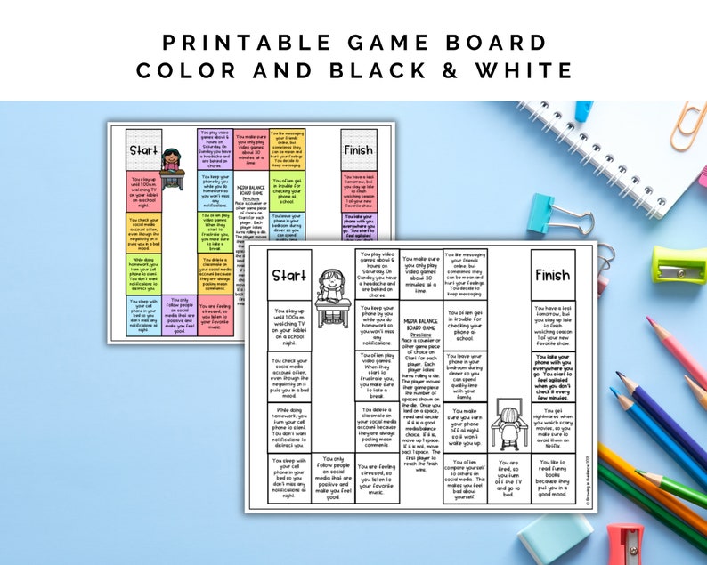 Media Balance Board Game: Health & Wellness Activity (printable) - Etsy