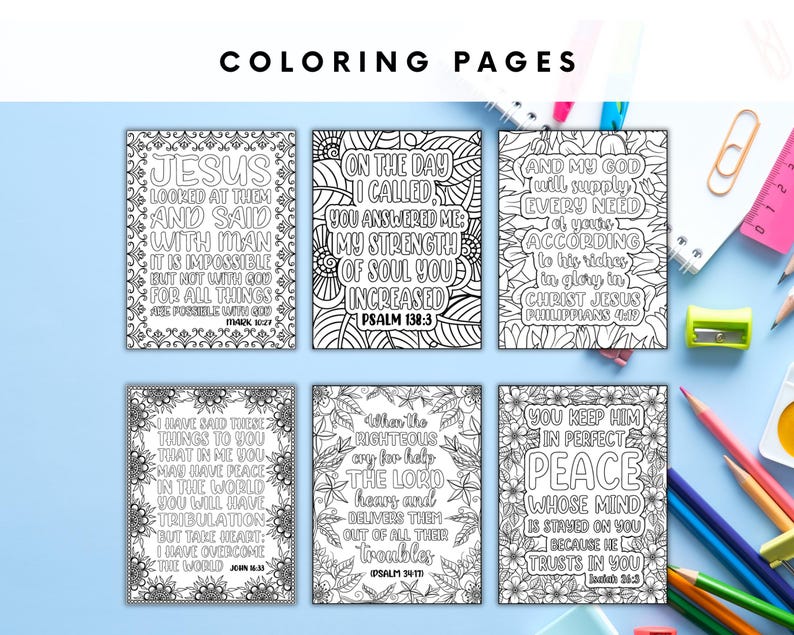 Bible Verse Coloring Pages Printable Scripture Coloring Book ...