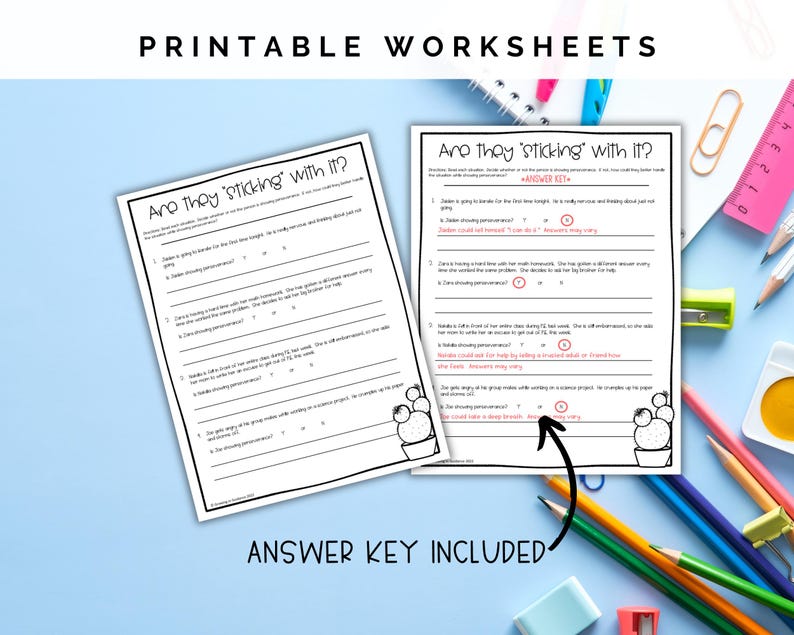 Perseverance Lesson & Activity Bundle: Elementary School Counseling ...