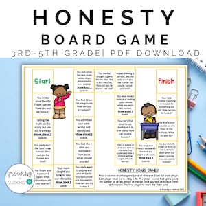 Honesty Board Game: Character Education Activity (PDF Download) - Etsy