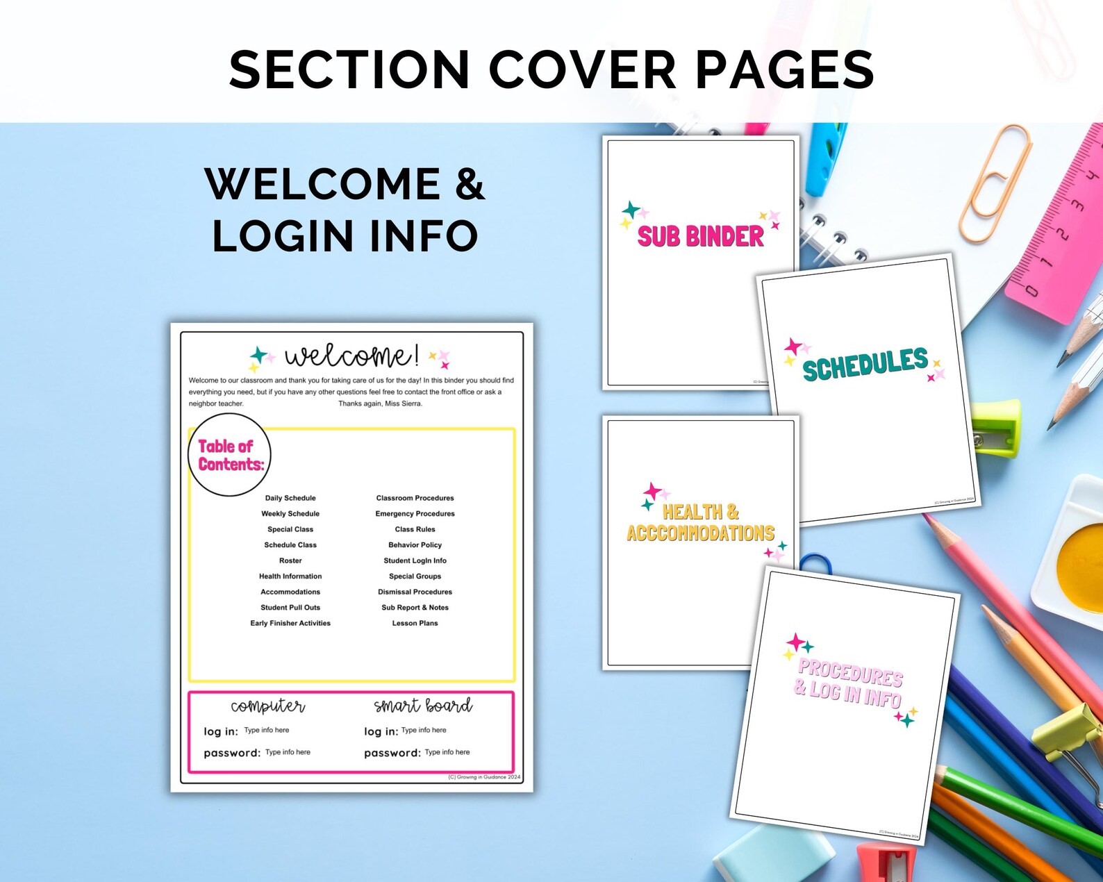 Editable Substitute Teacher Binder Template: K-5 Forms (digital ...