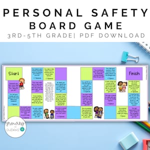 Personal Safety Board Game 3rd-5th Grade | Low Prep School Counseling ...