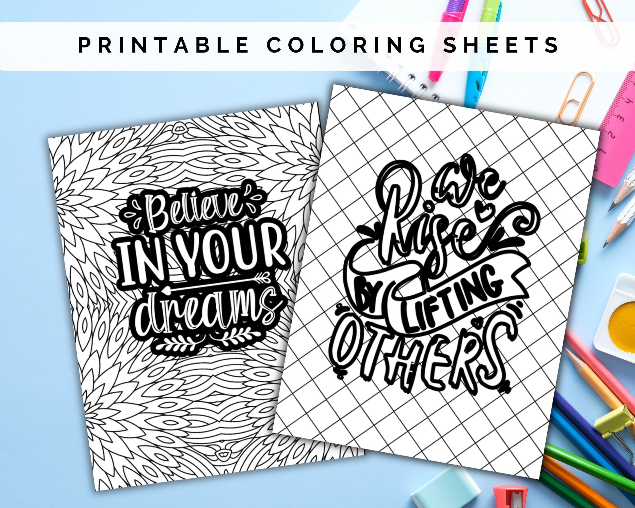 Positive Thinking Coloring Pages | Inspirational Coloring Sheets ...