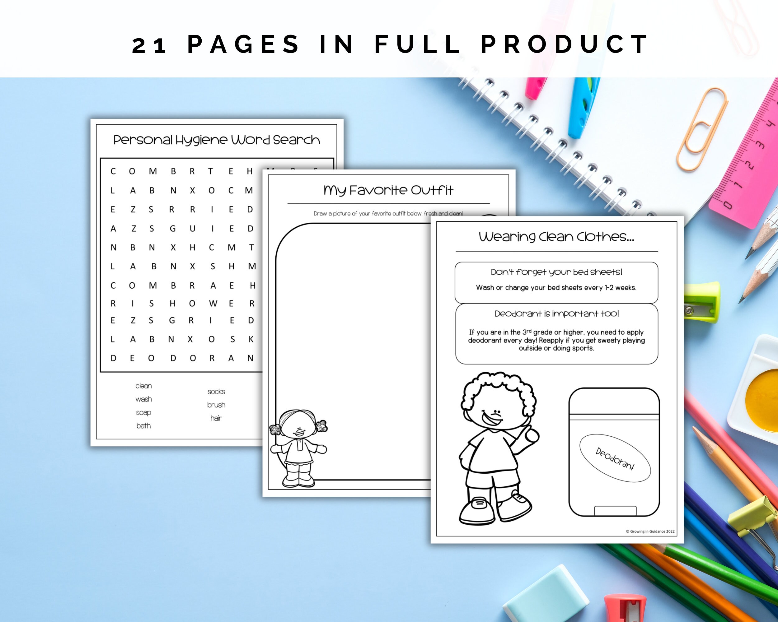 Personal Hygiene Workbook K-2nd Grade Worksheets Life Skills Health ...