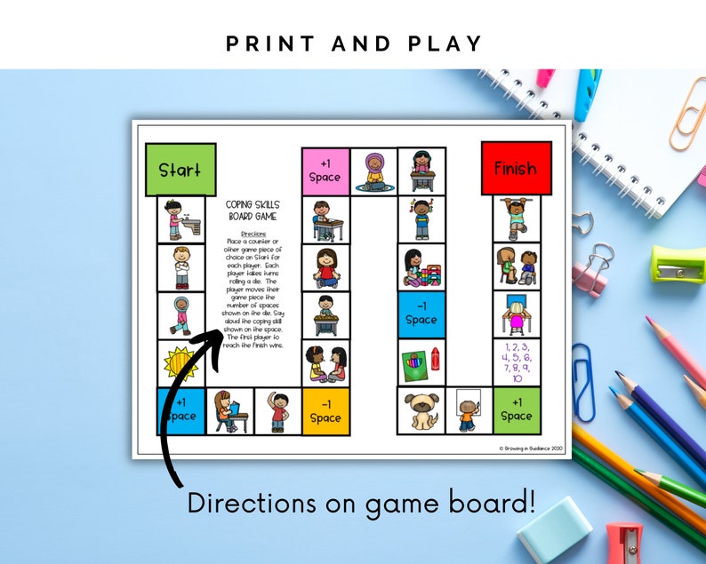 Coping Skills Board Game: K-5 Stress Management (digital Download) - Etsy